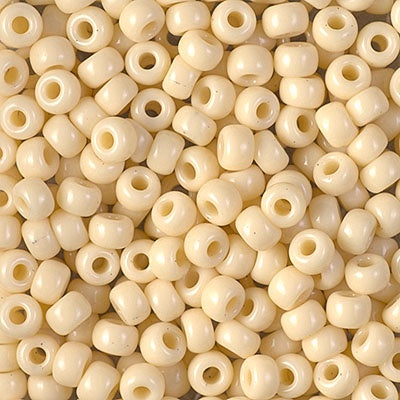 Miyuki Size 6 Round Seed Bead, Opaque Dark Cream, 6-492, 10 grams
