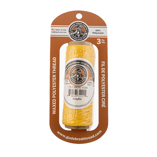 Gudebrod Waxed Thread 3ply Made In USA 500ft (152.4m) Spool 0.38mm (0.