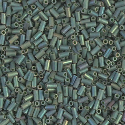 Miyuki 3mm (#1) Bugle Beads, Matte Metallic Sage Green Luster , BGL1-2