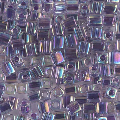 Miyuki 4mm Cube, #274, Amethyst Lined Crystal AB, 5 grams