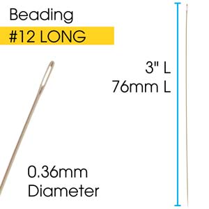 Extra Long English Beading Needles #12, 4 pack