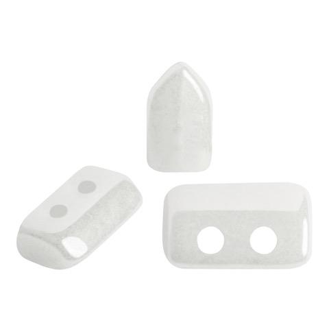Piros Par Puca White Rectangular Glass Beads | Barrel of Beads